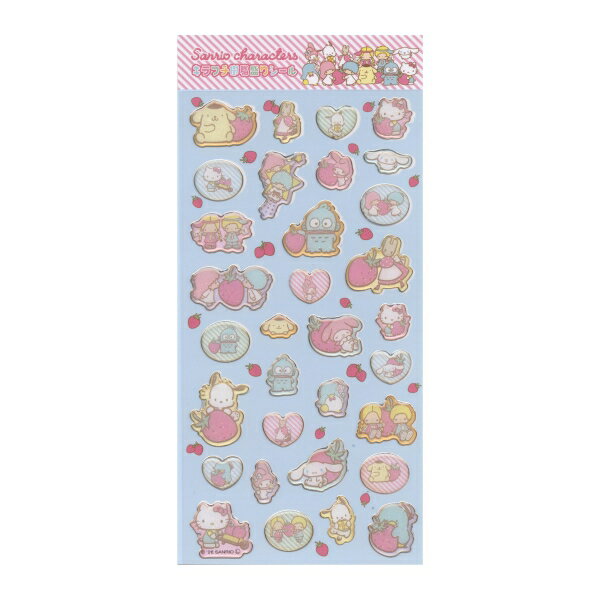 ツヤツヤでぷっくりとしたサンリオキャラクターズがラメでおめかししたシールです。手帳やスマホに貼ったり、デコレーションしたりと使い方を楽しめます。素材:PVC、エポキシ樹脂内容:35ピース入り生産国:中国※6個までメール便対応可サイズ：縦=1...