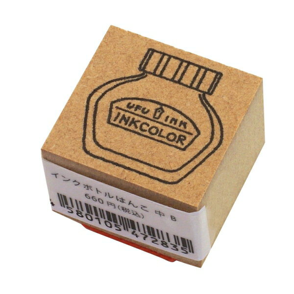 万年筆やガラスペン、つけペンなどで使うインクのボトルをイメージして線画でデザインされた、インクコレクションを記録することを想定して作られたゴム印ハンコです。ノートや手帳にハンコを押して記録したいインクで色をつけます。インクの色名やメーカー名...