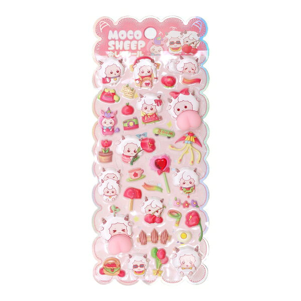 かわいい羊がデザインされたシールです。ぷにぷにのおしりは、さわって楽しく、貼ってかわいらしく、手帳やノート、コラージュにおすすめです。自分用としてはもちろん、友達へのプレゼントにも喜ばれるアイテムです。素材:PET・PVC・EVA生産国:中...