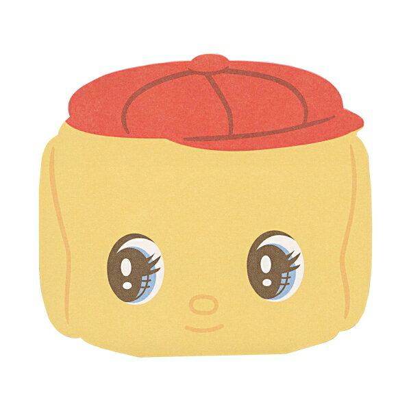 どうぶつのりのマスコットキャラクター「フエキくん」のグッズ、ダイカットメモです。フエキくんのかわいい顔型にカットされています。顔のパターンは2種類。裏のメモ面には薄い罫線が入っています。サイズ：縦=82mm　横=90mm　商品色傾向：黄色 ...