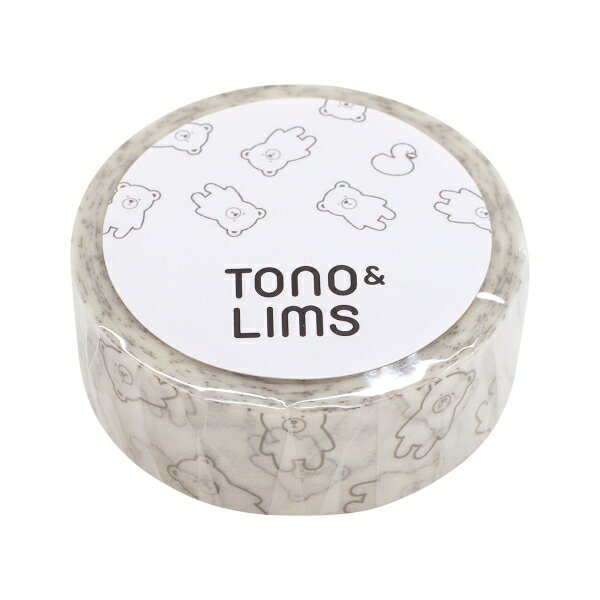 インクブランド「Tono&Lims」のくまさんとだっくくんのマスキングテープです。幅15mm×長さ7mサイズ：縦=44mm　横=44mm　厚さ=15mm商品色傾向：無彩色 イラスト表紙パターン：クマ商品番号173327商品名マスキングテープ...