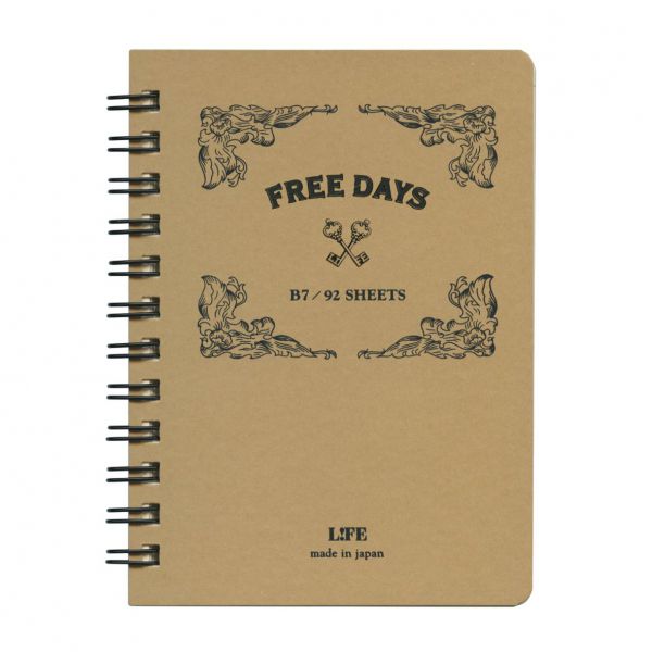 あなたの日々に合わせて使える自由度の高いフォーマットが特徴の自由日記リングノート「フリーデイズ」B7サイズです。1ページ最大4日分まで分割して書くことができます。日記以外にもToDoメモや時間管理表など、いろいろな使い方ができます。「LIF...