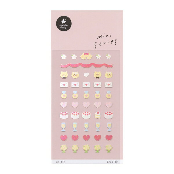 スワテリエのミニアイコンのシールは、手帳やダイアリーのデコレーションにぴったりです。テーマに沿ったデザインのシールがたっぷり入っています。サイズ：縦=150mm　横=70mm　商品色傾向：ピンク イラスト表紙パターン：ハート商品番号1722...