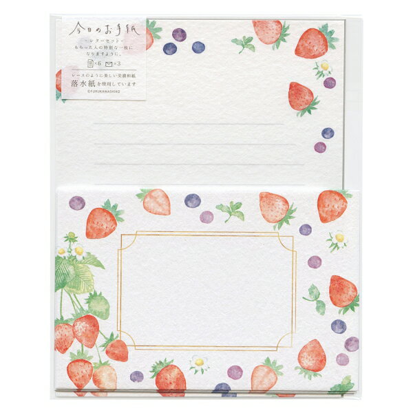 レースのように美しい「落水紙」を使用した美濃和紙のレターセットです。水滴模様の透かしがある美濃和紙を使用した上品な仕上がりで、柔らかく温かい質感をお楽しみ頂けます。便箋:6枚(縦178×横136mm)封筒:3枚(縦95×横142mm)サイズ...