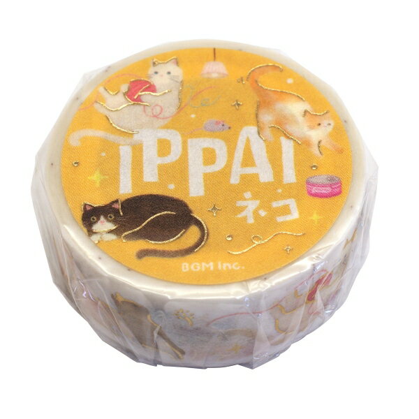 たくさんのモチーフをとにかく「いっぱい」集めたマスキングテープです。かわいい絵柄にきれいな箔押しがされています。幅15mm×長さ5mサイズ：縦=38mm　横=38mm　厚さ=15mm商品色傾向：白 イラスト表紙パターン：ネコ商品番号1740...