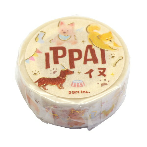 たくさんのモチーフをとにかく「いっぱい」集めたマスキングテープです。かわいい絵柄にきれいな箔押しがされています。幅15mm×長さ5mサイズ：縦=38mm　横=38mm　厚さ=15mm商品色傾向：白 イラスト表紙パターン：イヌ商品番号1740...