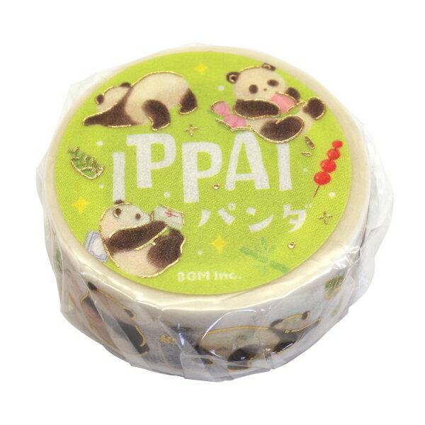 たくさんのモチーフをとにかく「いっぱい」集めたマスキングテープです。かわいい絵柄にきれいな箔押しがされています。幅15mm×長さ5mサイズ：縦=38mm　横=38mm　厚さ=15mm商品色傾向：白 イラスト表紙パターン：パンダ商品番号174...