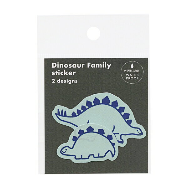 かわいいタッチで描かれた恐竜の親子のステッカー2柄セットです。水や汚れに強いラミネート加工が施されているので子どもの持ち物などに貼るのに適しています。サイズ：縦=72mm　横=65mm　厚さ=1mm商品色傾向：緑 イラスト表紙パターン：恐竜...