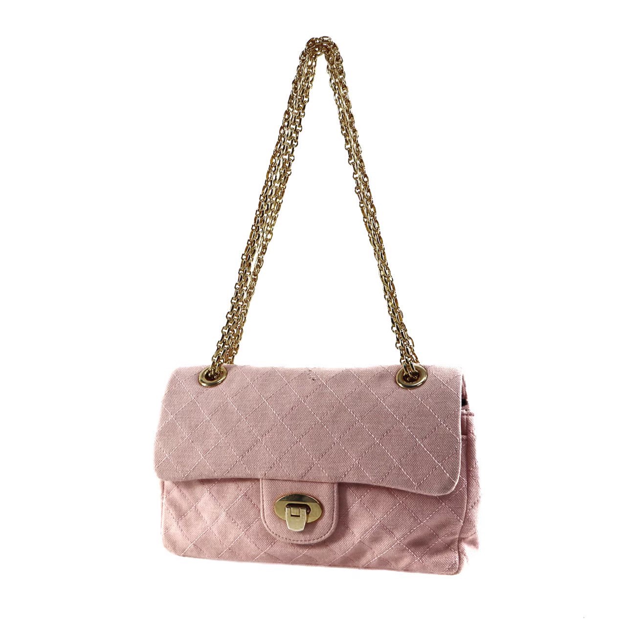 ■商品情報■ ●タイトル　FOXEY フォクシー チェーン ショルダーバッグ バッグ キルティング キャンバス ピンク ゴールド 斜め掛け ●メーカー　FOXEY フォクシー ●形状チェーン ショルダーバッグ バッグ ●カラー　ピンク　ゴー...