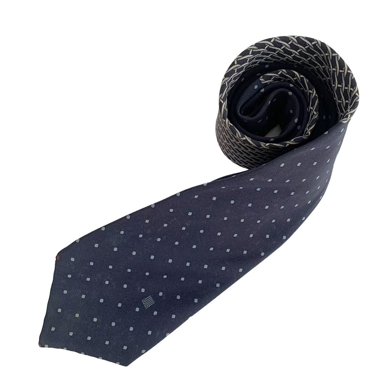LANVIN ランバン ネクタイ ブランド 小物 スーツ ファッション ビジネス ネイビー 紺 水玉 ドット メッシュ チェック 総柄 シルク 紳士 メンズ ■商品情報■ ●タイトル　LANVIN ランバン ネクタイ ブランド 小物 スーツ...