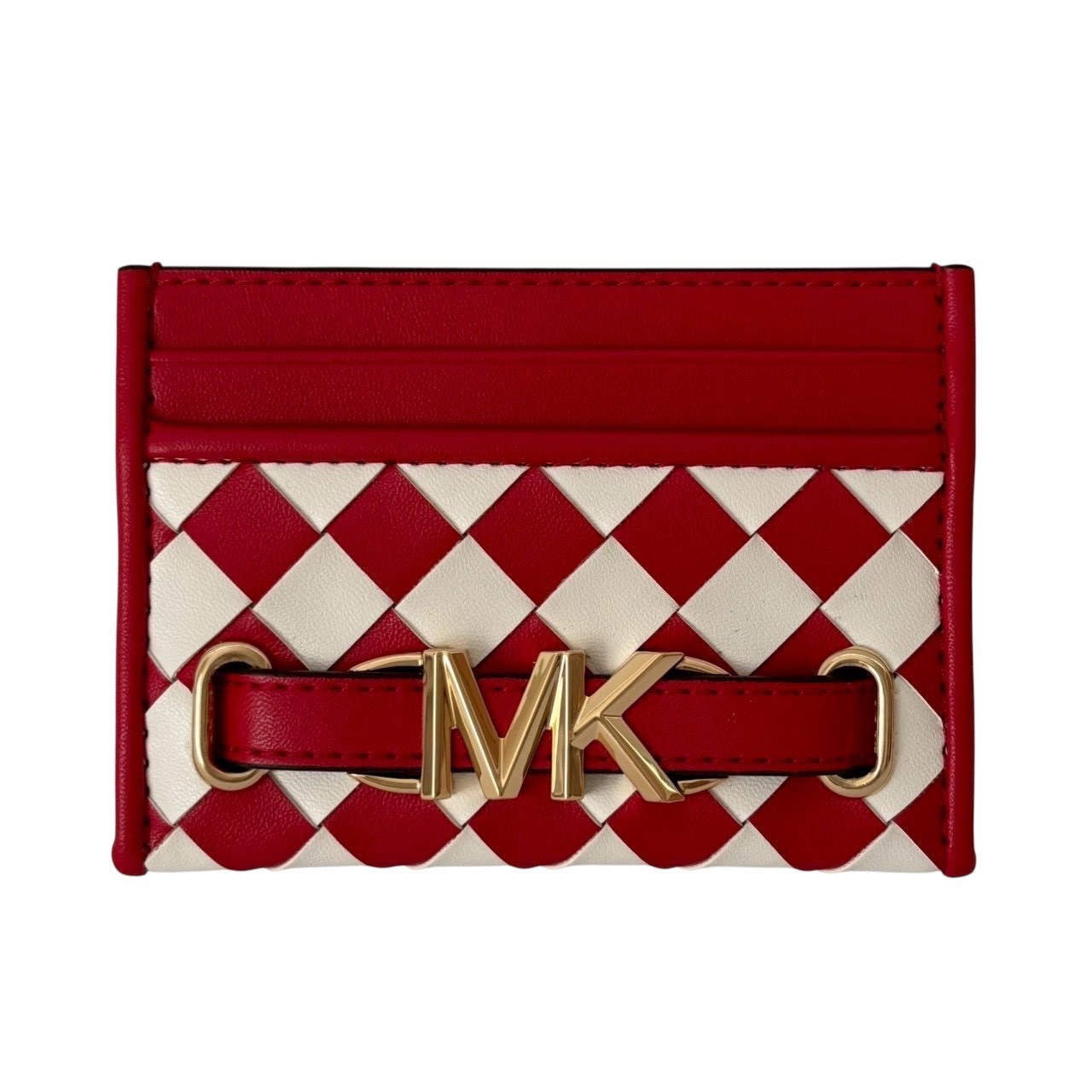 MICHAEL KORS マイケルコース カードケース パスケース コンパクト MKロゴ レザー レッド ホワイト　レディースファッション ファッション小物　名刺入れ ■商品情報■ ●タイトル　MICHAEL KORS マイケルコース カー...