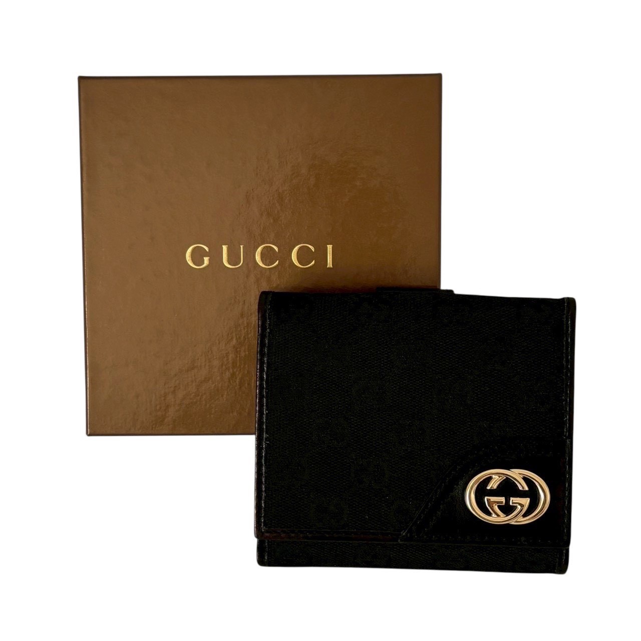 GUCCI グッチ 181594 インターロッキング Wホック財布 二つ折り財布 折財布 ミディアムウォレット GGキャンバス ブラック 高級感 ビジネスシーン 普段使い 181594.2118 ■商品情報■ ●タイトル　GUCCI グッチ...