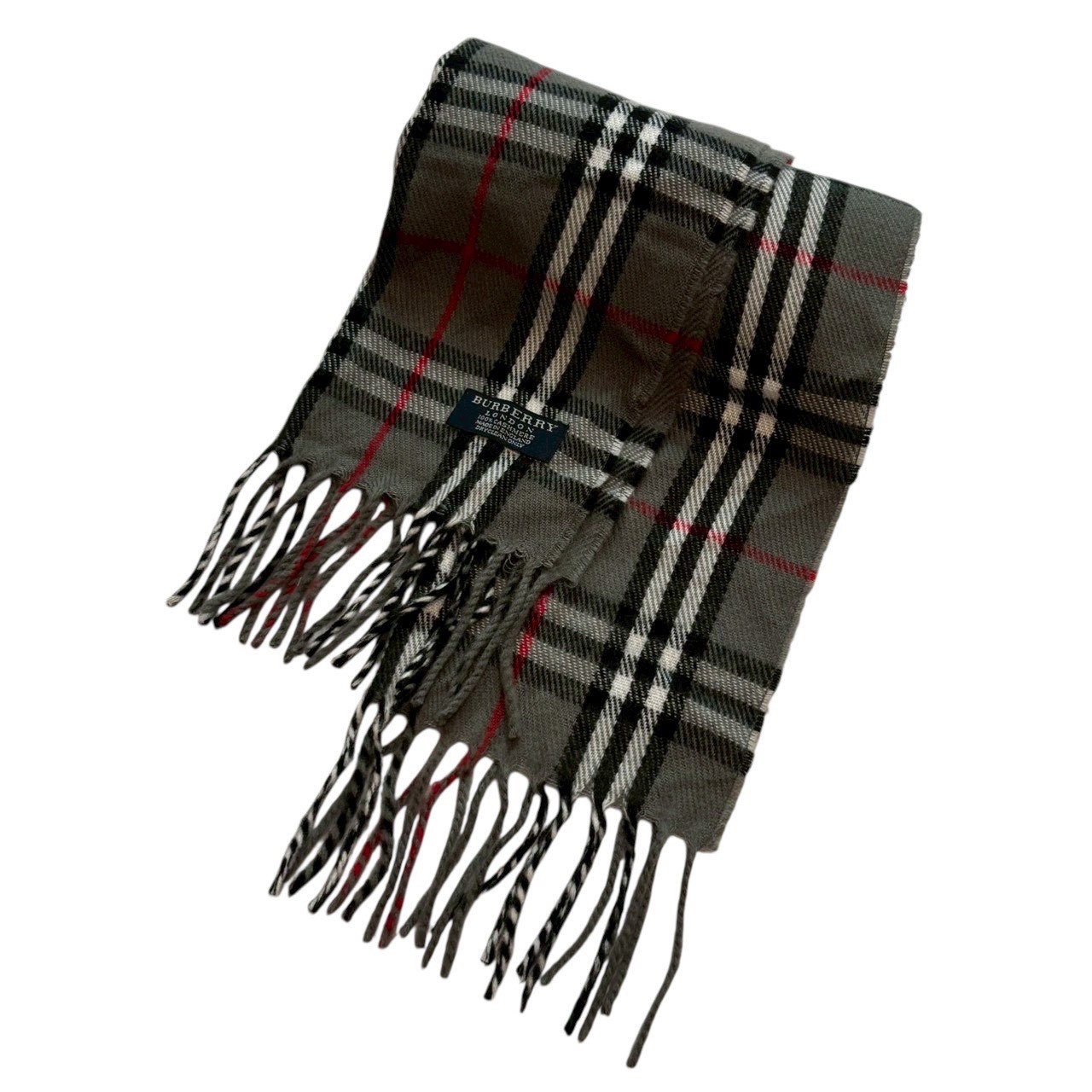 BURBERRY LONDON バーバリーロンドン カシミヤ マフラー ノバチェック グレー レッド ブラック ホワイト チェック柄 フリンジ カシミア メンズ レディース ユニセックス 防寒 ストール ■商品情報■ ●タイトル　BURBE...