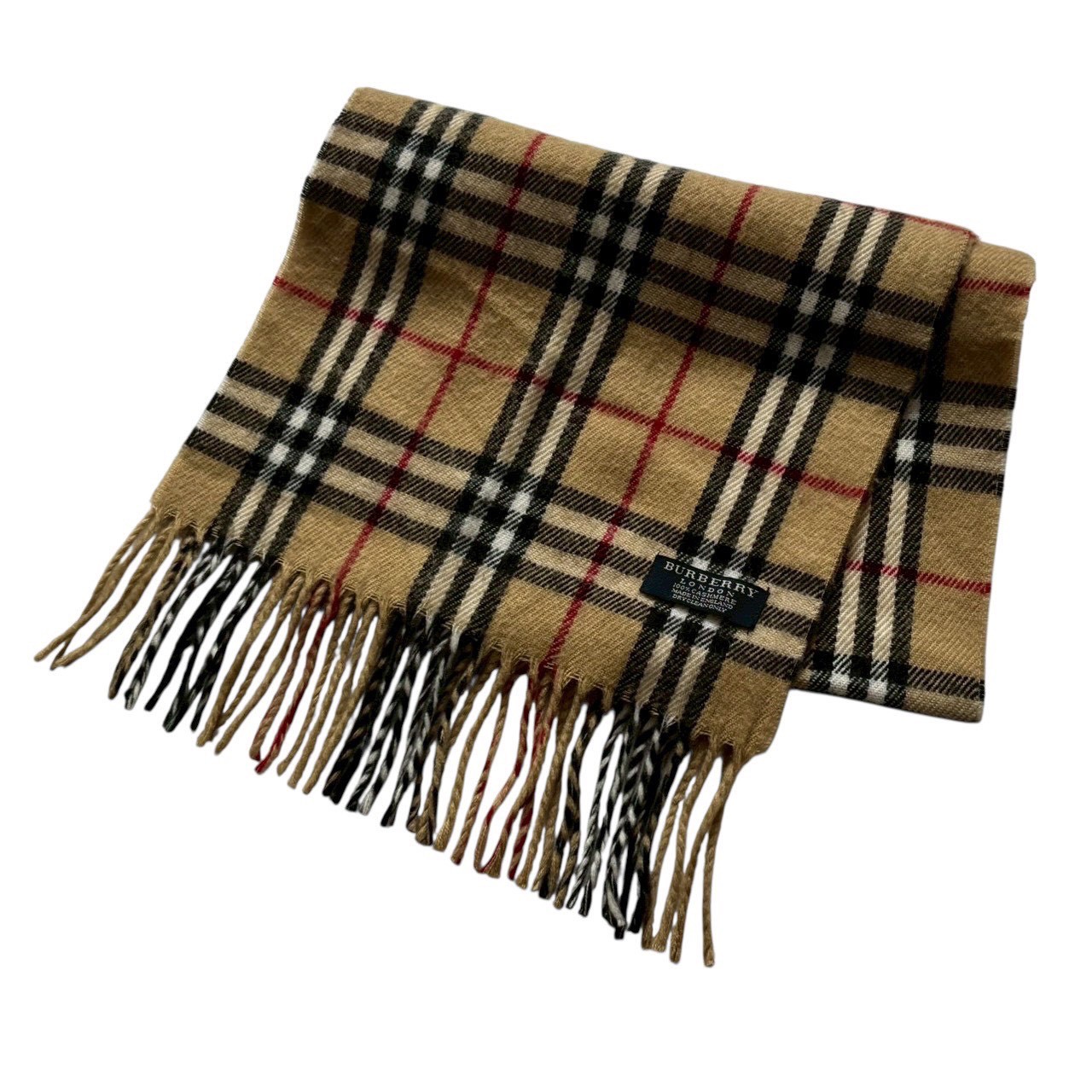 BURBERRY LONDON バーバリーロンドン カシミヤ100% ノバチェック マフラー ベージュ レッド ブラック フリンジ カシミア ストール メンズ レディース ユニセックス 英国定番 防寒 秋冬 ■商品情報■ ●タイトル　BUR...