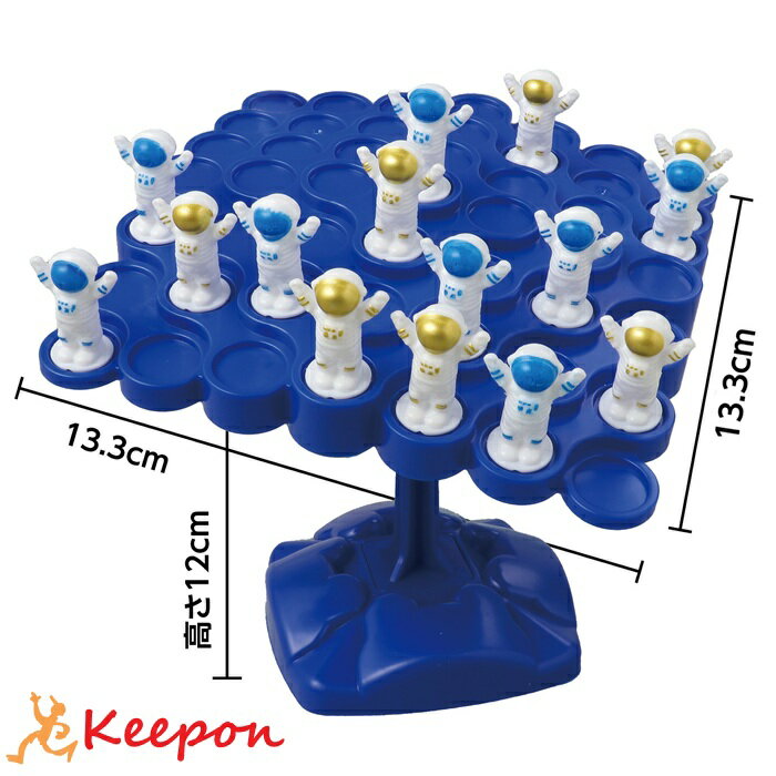 揺れる土台にドキドキ！スリル満点のスペースバランス！ 宇宙飛行士のコマをバランスよく積み上げるスリリングなバランスゲームです。サイコロを振って出た数だけ宇宙飛行士を土台に乗せていくシンプルなルールなので、小さなお子様から大人まで楽しめます。...