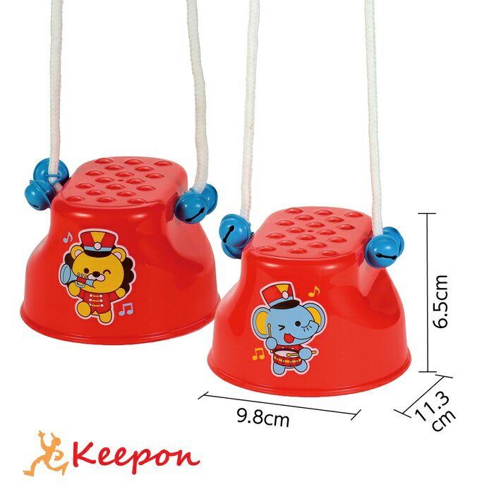 歩くと鈴の音が鳴るぽっくり！　 歩くたびにリンリンと鈴の音が鳴って楽しいぽっくりです。かわいいライオンとゾウのイラスト入りで気分もアップします。ぽっくり遊びは全身運動につながり、バランス感覚が養え、反射神経もよくなります。手足の運動機能の発...