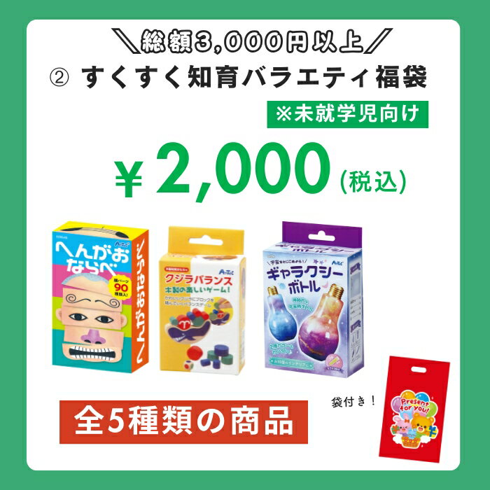＼総額3,000円以上相当！／年明けフライング福袋 「考える力」「集中力」「創造性」を楽しく伸ばす商品が合計5種類入っています。年末年始の家族団らんや、おうち時間にぴったりのセットです。 セット内容 ・へんがおならべ ・クジラバランス ・宇...