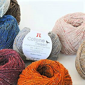 　★商品詳細★ 品質構成：綿　90％　ナイロン　10％ 重量・長さ：30g玉巻（約94m） おすすめ棒針：5～6号 標準ゲージ：20～21目30～31段 おすすめかぎ針：4/0号 標準ゲージ：30目31段 紡毛コットンを使用したツィード並太...