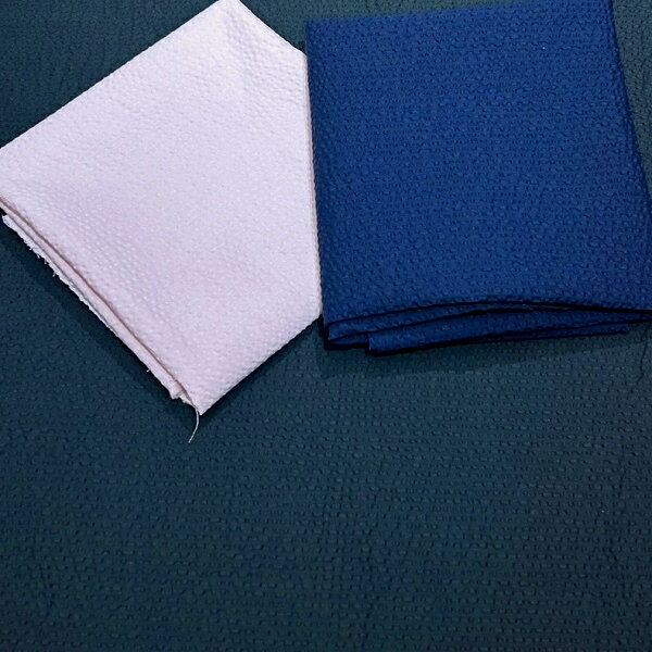 ★商品詳細★ サイズ（約）:布幅112cm 素材:…綿100％　リップル 色　:…くすみピンク、ネービー、黒 国産生地 数量設定:表示されてます価格は、生地幅×10cm（1個）の価格です。 生地は、50cm以上10cm単位で販売いたします。...