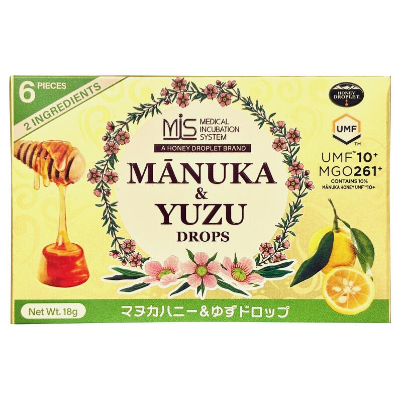 ★ 商品名マヌカハニー＆ゆずドロップ 内容量18g(6粒) 商品説明マヌカはちみつに高知産ゆず果汁を加えたキャンディ　マヌカ特有の深みのある味わいと爽やかなゆずの風味 ■マヌカはちみつ(UMF10+/MG261+)使用 ■ひとくちサイズ ■...