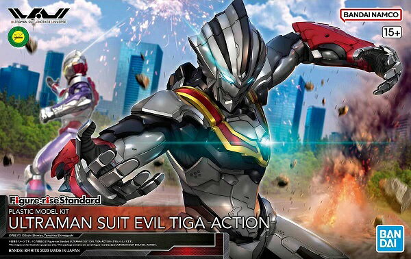 清水栄一先生描き下ろしデザインの「ULTRAMAN SUIT EVIL TIGA」が-ACTION-仕様の可動を盛り込み再誕！ ■-ACTION-仕様ならではのパーツ分割により、首部の可動範囲を拡大。 ■首部、腹部に複数のボールジョイントを...