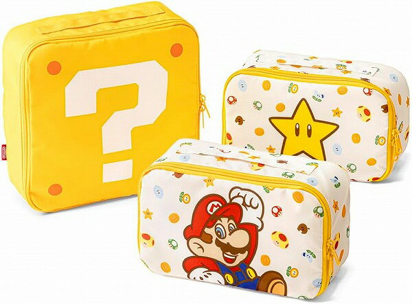 衣類や小物の整理に便利なポーチのセット キャラクターやアイテムを組み合わせてスーツケースに荷物を収納できます。 大サイズは背面のメッシュ部分から中身を確認できます。 【セット内容】 大サイズ×1個 小サイズ×2個