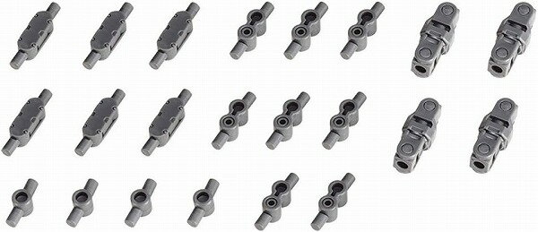 使い勝手の良いシンプルな3mmφ径ジョイントがセットになって登場。 ユニバーサルジョイントタイプはロール軸可動があり、ジョイントに捻りの動きをつけることが可能です。 ※成型色はダークグレーです。成型素材はHIPS製です。 商品仕様 ■ユニバ...