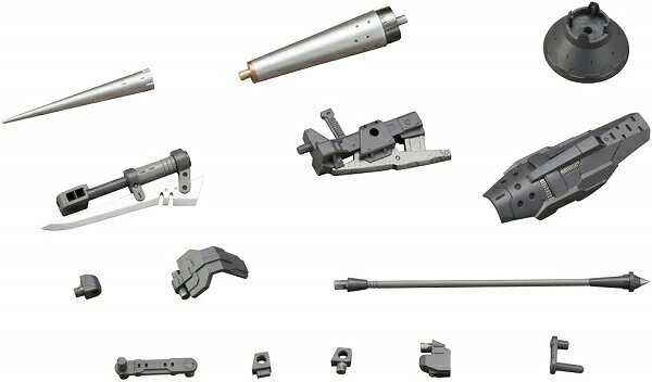 ウェポンユニットリニューアル第9弾。ランス・ダブルブレード（生産終了）に代わって登場するのは2種類の槍先を選択できる大型ランス。 円錐タイプの槍先はシルバー成型となり組み立てるだけでも見栄えの良い仕上がりとなります。グリップ部には可動ギミッ...