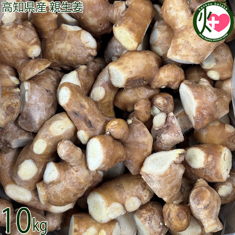 【名称】親生姜【内容量】10kg×1箱【保存方法】水気を拭いてから、キッチンペーパーに包み、ポリ袋へ入れて冷蔵庫の野菜室へ。【栄養成分表示】（100gあたり）エネルギー 30kcal、たんぱく質 0.9g、脂質 0.3g、炭水化物 7g、ナ...
