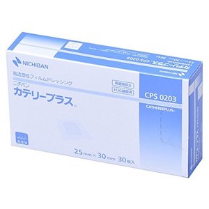 発売元、製造元、輸入元又は販売元【ニチバン 】【 商品説明 】「カテリープラス　CPS0203　25mm×30mm」は、高透湿性フィルムドレッシングです。●新開発のウレタンジェル粘着剤により高透湿・高固定・低刺激を実現。●ガーゼ・ドレッシン...
