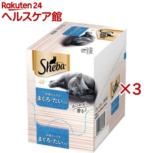 お店TOP＞ペット用品＞猫用食品(フード・おやつ)＞キャットフード(猫缶・パウチ・一般食)＞キャットフード(レトルト・パウチ)＞シーバ リッチ お魚ミックス まぐろ・たい入り 成猫 キャット ウェットフード (12袋入×3セット(1袋35g...