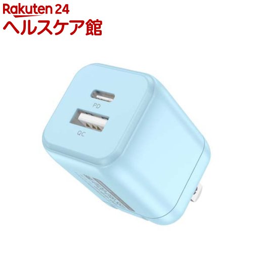 お店TOP＞家電＞電池・充電池＞充電池・充電器＞USBポート搭載充電器＞PD20W対応 AC充電器 USB-C×1USB-A×1 コンパクト アリスブルー (1個)【PD20W対応 AC充電器 USB-C×1USB-A×1 コンパクト アリ...
