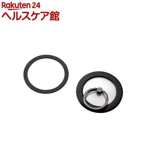 お店TOP＞家電＞スマートフォン・携帯電話＞スマートフォンアクセサリ＞スマートフォン用アクセサリー＞エレコム スマホリング マグネット メタルプレート付属 薄型 クリア ブラック (1個)【エレコム スマホリング マグネット メタルプレート...