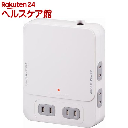 お店TOP＞家電＞情報家電＞電源タップ＞タップ＞6口 拡張コンセント テレビボードバッグ用 TK6TV1-W (1コ入)【6口 拡張コンセント テレビボードバッグ用 TK6TV1-Wの商品詳細】●壁面とフィットするデザインでインテリアに調和...