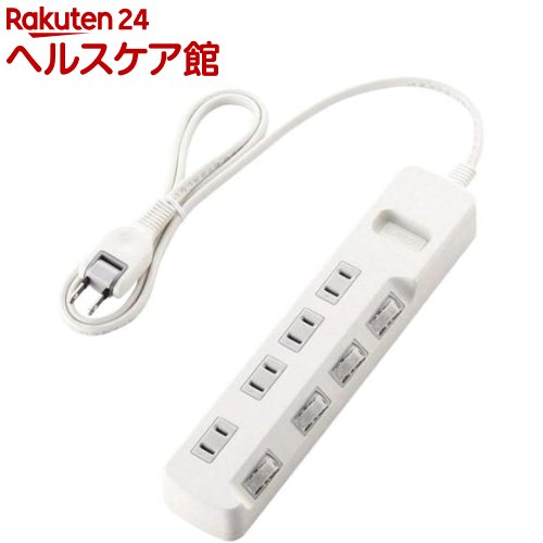 お店TOP＞家電＞情報家電＞電源タップ＞タップ(個別スイッチ付)＞エレコム 延長コード 電源タップ 個別スイッチ 4個口 1m 省エネ 2P T-E5A-2410WH (1個入)【エレコム 延長コード 電源タップ 個別スイッチ 4個口 1m...
