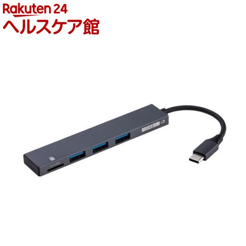 お店TOP＞家電＞情報家電＞パソコンサプライ＞USBハブ(USB2.0対応)＞Digio2 USB Type-C 極薄変換ハブ STIX 3ポート+CRW グレー COM-C3MSD133GY (1個)【Digio2 USB Type-C ...