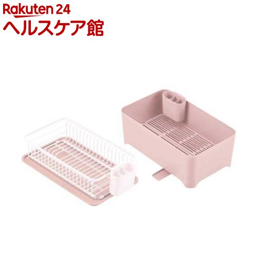 お店TOP＞ホーム＆キッチン＞キッチン＞シンクまわり用品＞水切りラック＞余白 コンパクトにまとまる水切りセット ブラッシュピンク MG-0395 (1セット)【余白 コンパクトにまとまる水切りセット ブラッシュピンク MG-0395の商品詳...