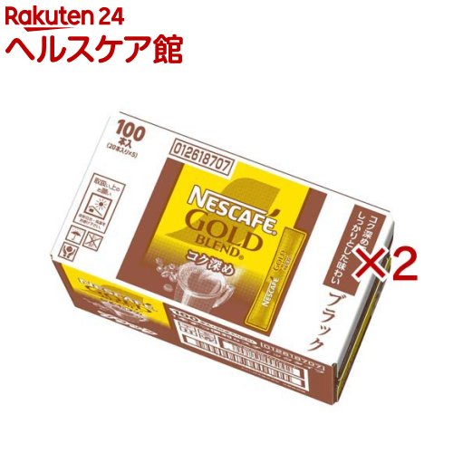 お店TOP＞水・飲料＞コーヒー＞インスタントコーヒー＞コーヒー(インスタント)＞ネスカフェ ゴールドブレンド コク深め スティック ブラック (100本入×2セット(1本2g))【ネスカフェ ゴールドブレンド コク深め スティック ブラック...