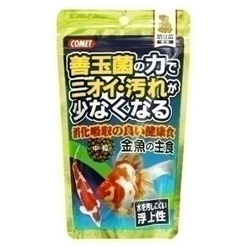 善玉菌である納豆菌によるプロバイオテクス効果で金魚の整腸を促し、糞や臭いを軽減します