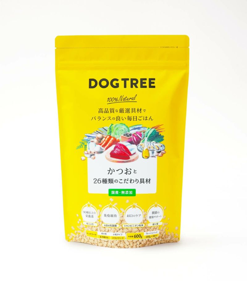 愛犬に必要な栄養素を、天然食材から摂れるように作った無添加ドッグフード【特長】主成分は、私達が普段食べている品質の生のかつお。関節の健康をサポートする緑イ貝、免疫維持のABM乳酸菌、90種以上の栄養素を含むモリンガ、お口のケアにシャンピニオ...