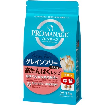 高たんぱくレシピで健康で丈夫な体へ！プロマネージは「うちの子のために」の気持ちに応えます。■健康で丈夫な体の維持へ穀物を使わず、良質なチキンを使用してたんぱく質アップ*。健康で丈夫な体の維持をサポート。 *プロマネージ室内犬成犬用比50％増...