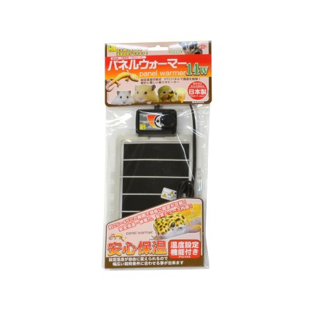 生き物に合わせた温度に設定ができるPTCパネルヒーターです。・省電力で効率的な保温機能・安全ヒューズ内蔵・保温動作が確認できる作動ランプ付き・安心の日本製【サイズ】155×240mm【使用電源】AC100V：50/60Hz【消費電力】14W...
