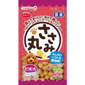 ささみをたっぷり使用した生地をオーブンでふっくら焼き上げた、さつまいも味のおやつです。グルコサミン＆コラーゲン配合で健康にも配慮しました。一粒約2kcalなので、たくさん与えられます。また、粒の空洞にお薬やサプリメントを入れて投薬補助として...