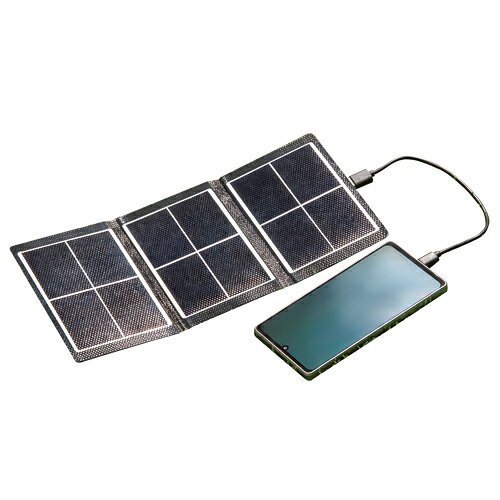 太陽光で即充電開始！ 備えて安心！充電パネル。 約3.5時間でスマホフル充電。 もしもの時に、USB搭載なので、太陽光があればどこでもデバイスを充電できます。 ●材質／生地：ポリエステル、パネル：単結晶シリコン ●サイズ（約）／幅30.5×...