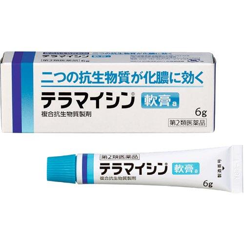 商品概要 商品説明 ●テラマイシン軟膏aはグラム陰性桿菌(特に緑膿菌)に効果のあるポリミキシンB硫酸塩とグラム陽性菌及び陰性菌などに広い抗菌力を示すオキシテトラサイクリン塩酸塩の2つの抗生物質を配合しています。 【効能 効果】 ・化膿性皮膚...
