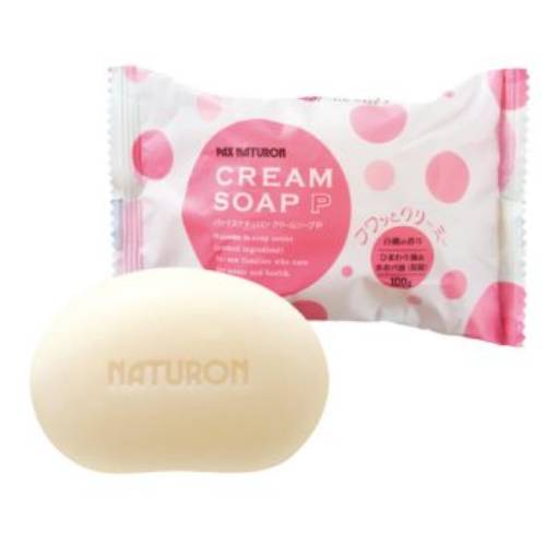 ■商品名：パックスナチュロン クリームソープ P■内容量：100g■メーカー：太陽油脂■原材料：石ケン素地、ハイブリッドヒマワリ油、ホホバ種子油、トコトリエノール、ラベンダー油■商品詳細：クリームソープに白桃由来の天然香料を配合しました。キ...