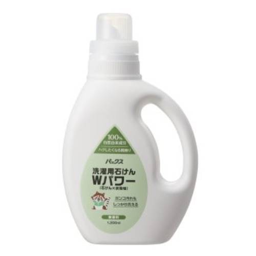 ■商品名：パックス 洗濯用石けん Wパワー■内容量：1200ml■メーカー：太陽油脂■原材料：純石けん分（30%、脂肪酸カリウム）、アルカリ剤（炭酸塩）、固化防止剤（エチルアルコール）■商品詳細：純石けんと炭酸塩のWの洗浄効果で、汚れに強く...