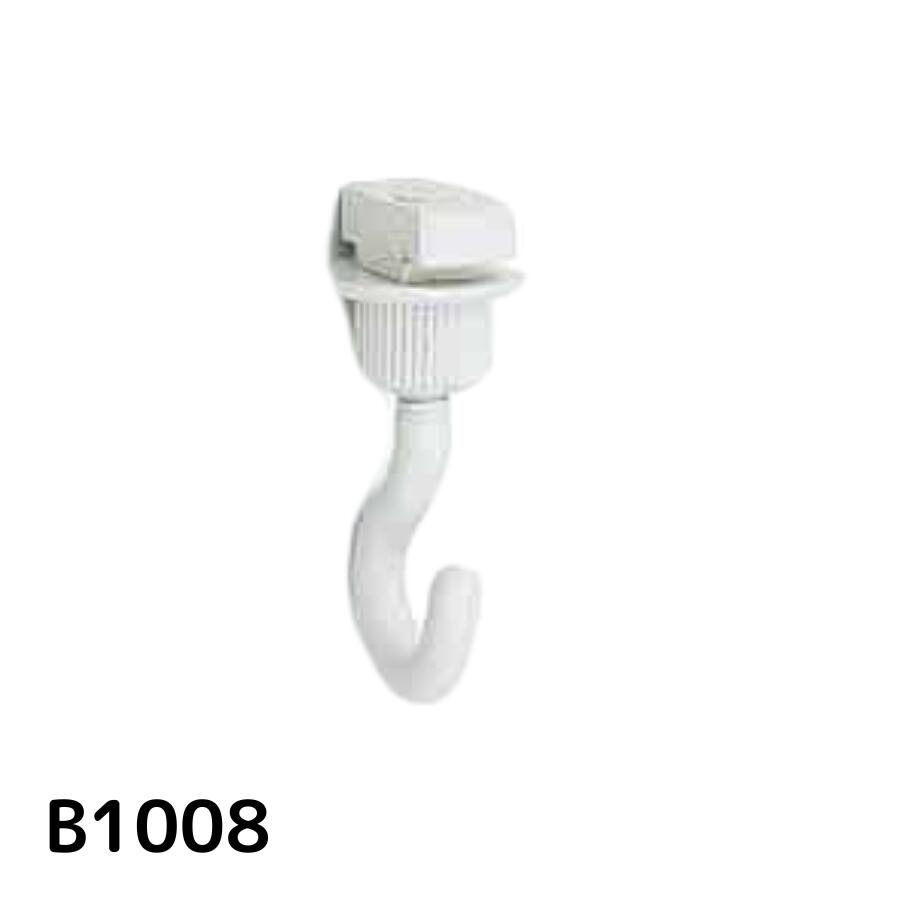 天井取付レール用フック B1008 メーカー：スガツネ工業（株） 品番：B1008 特長 天井取付レール用のフックです。 フックのねじを回すことで、しっかりと位置を固定できます。 レール設置後でも、好きな位置に取り付け可能で、フックの追加も...