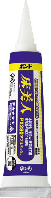 ○特長○床材表面で固まっても除去できる床用接着剤。健康住宅対応。○用途○木質系フローリング材と木質下地材の接着床根太・床暖房用木質床材の接着○仕様○JIS　F★★★★ JAIA　4VOC基準適合○材質○　変成シリコーン樹脂系無溶剤形○質量○...