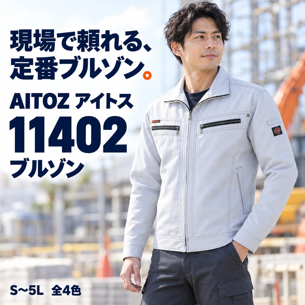 現場で頼れる、定番ブルゾン。AITOZ アイトス ブルゾン 11402◆ 主な特長 ◆【カラー・サイズ展開】カラー全4色、サイズS〜5Lからお選びいただけます。◆ 製品仕様 ◆品名ブルゾンメーカーAITOZ アイトス品番11402カラーシル...